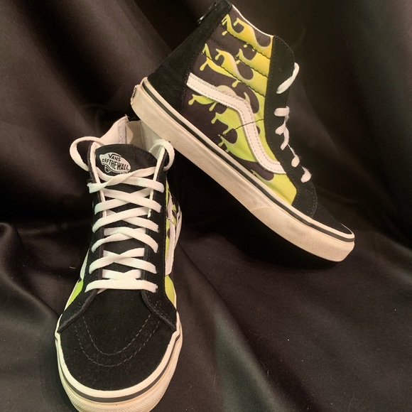 Vans | Shoes | Vans Youth Hi Top Zip Slime Flame Black True White Vbu ...